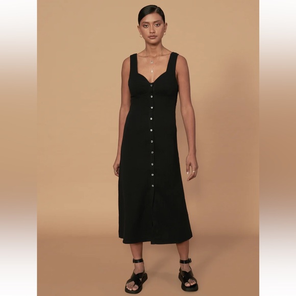 SANCIA | Dresses | Sancia Linen Buttonfront Midi Dress | Poshmark
